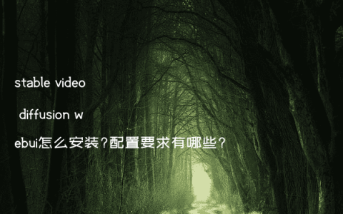 stable video diffusion webui - Stable Diffusion中文网